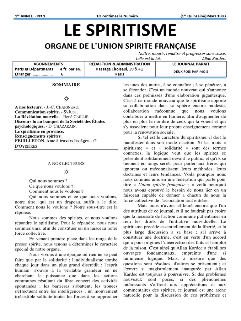 Le Spiritisme : Union et Évolution | PDF | Spiritualisme | Vérité