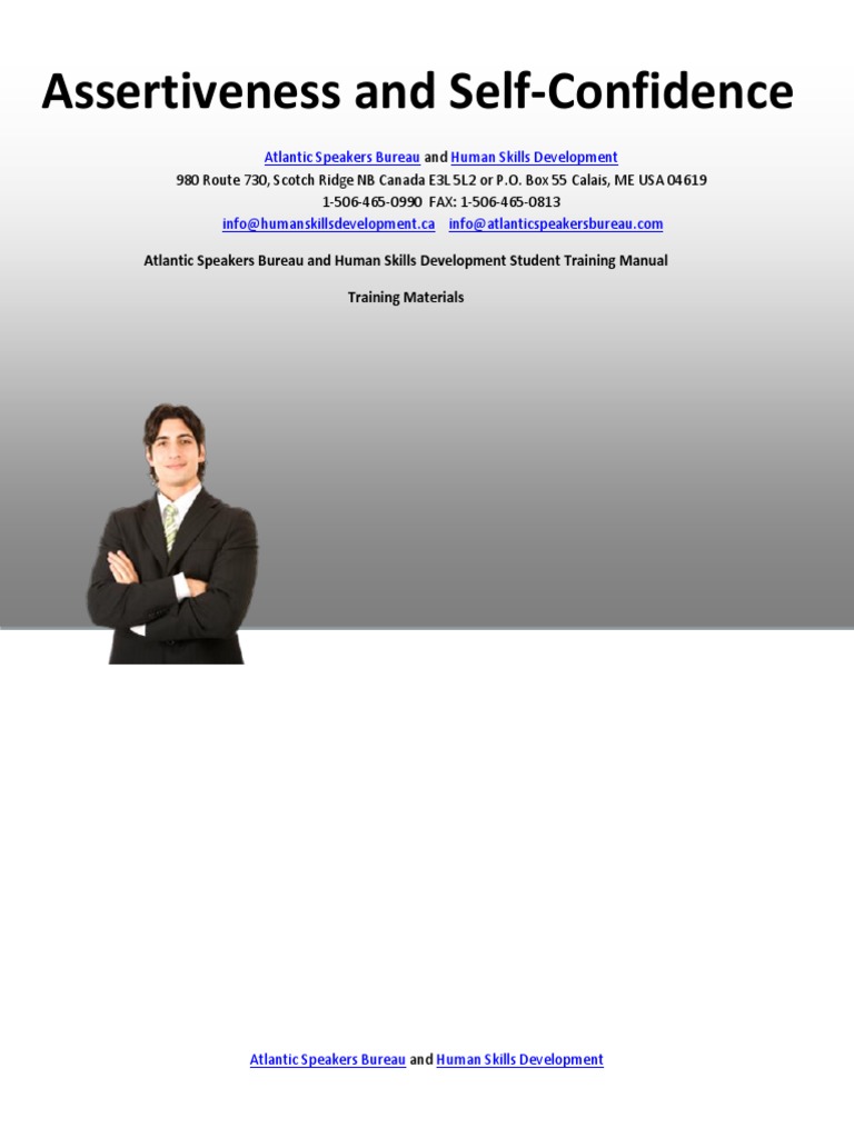 Assertiveness and Self Confidence Student Training Manual PDF Download ...