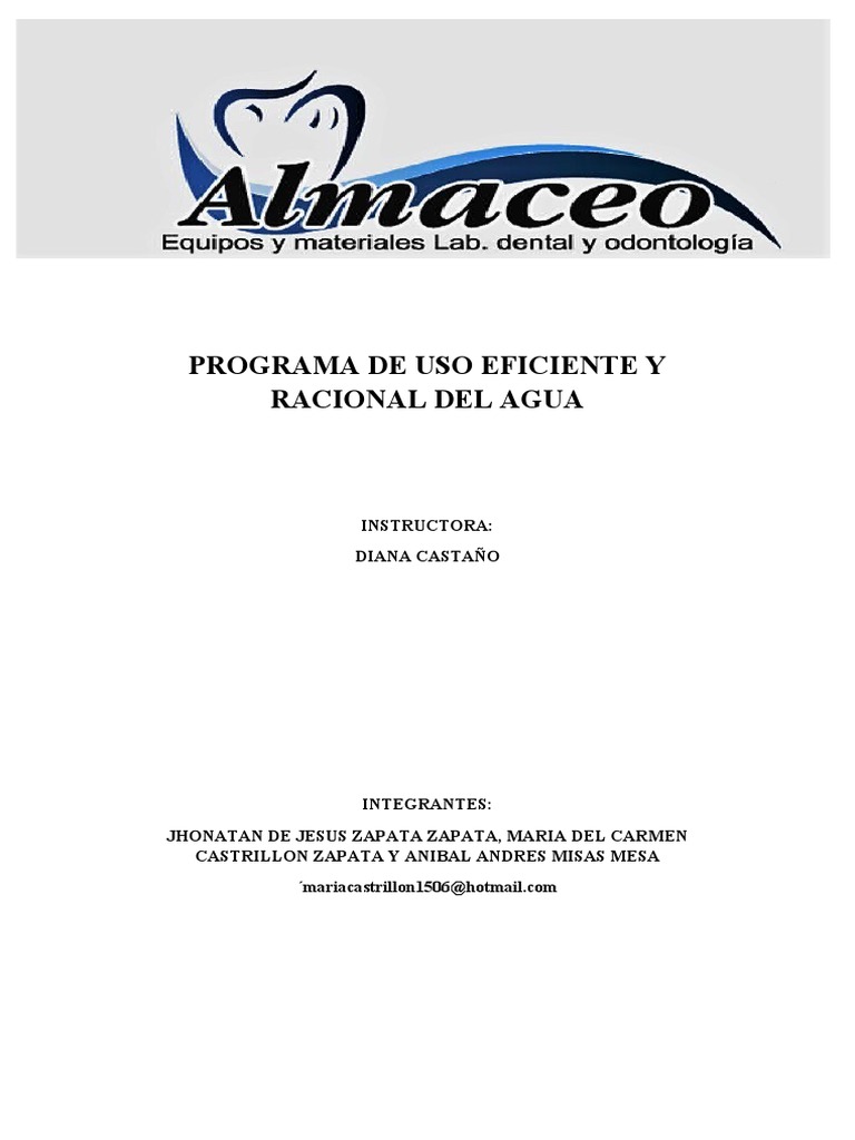 Programa de Uso Eficiente y Racional Del Agua | PDF | Agua | Consumo (economía)
