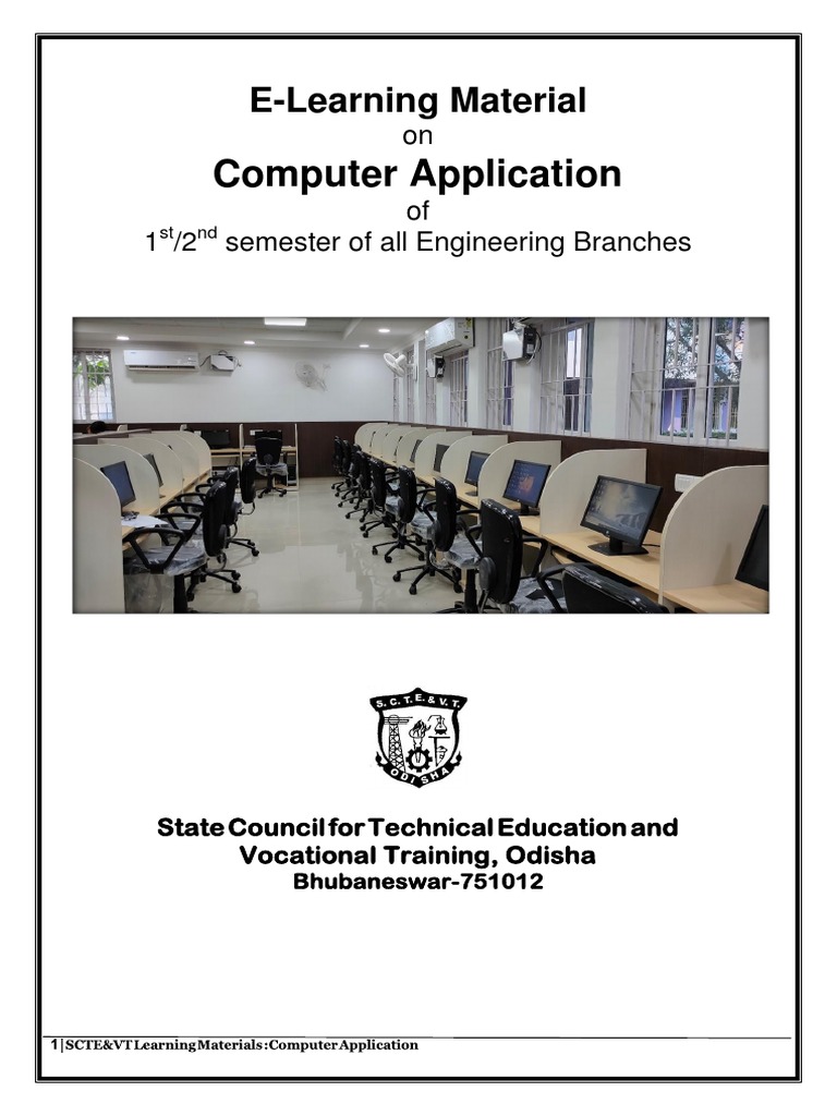 Computer Application 1st Yr LM | PDF | Computer Data Storage | Random Access Memory