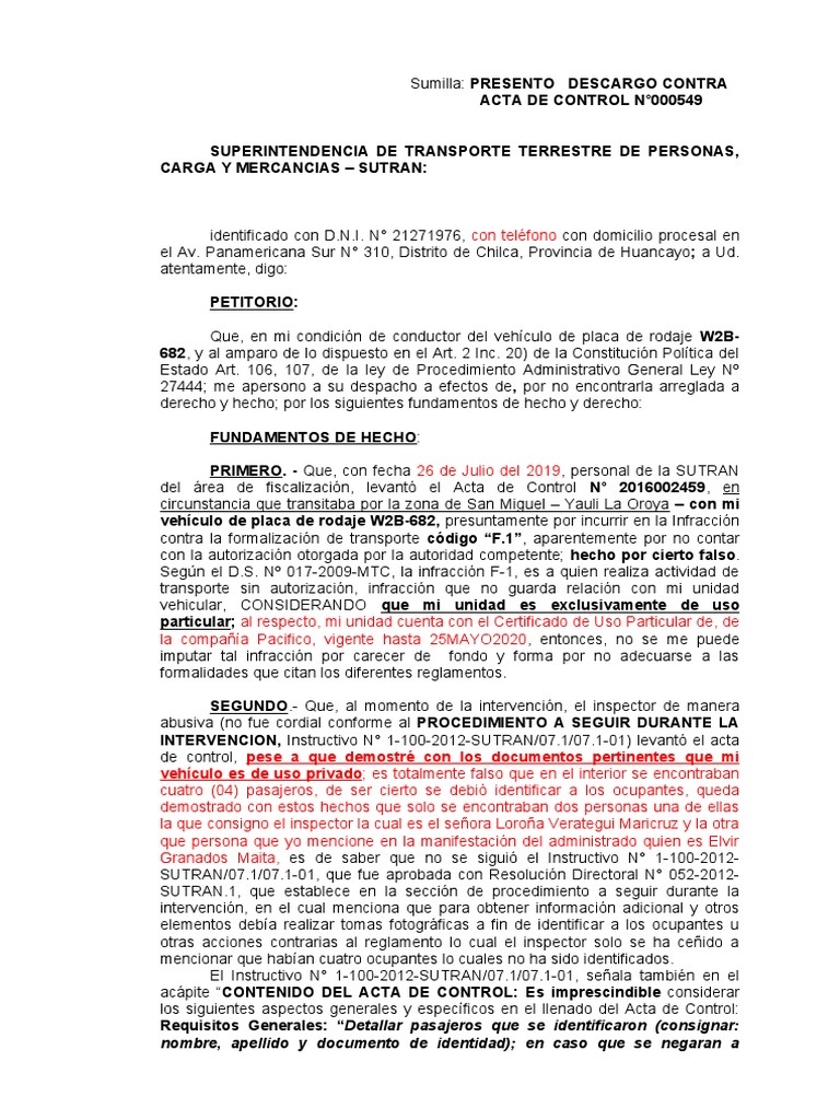 Descargo Sutran F1 Descargar Gratis Pdf Verdad Gobierno