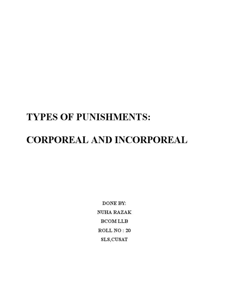 Types of Corporal and Incorporeal Punishments | PDF | Flagellation ...