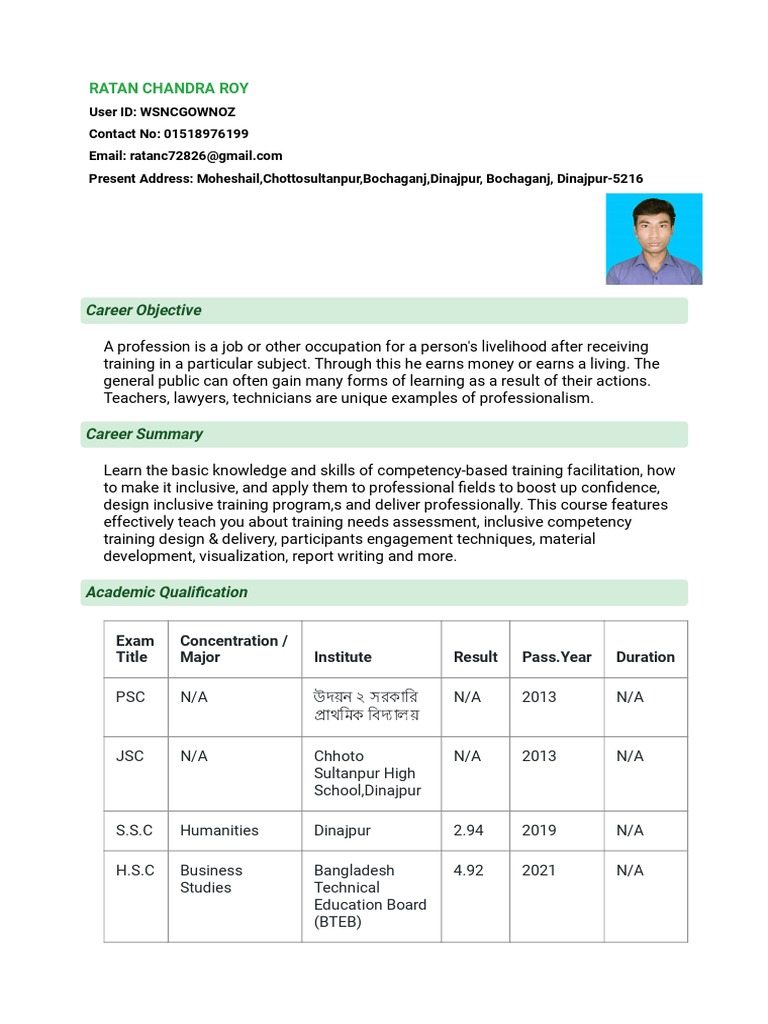 RATAN CHANDRA ROY - CV | PDF | Analytics | Computing