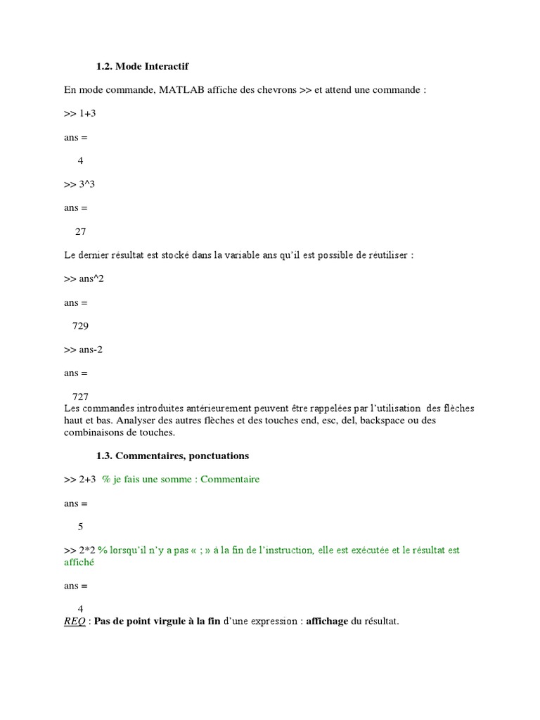 Correction TP N°1 Initiation A Matlab | PDF | Matrice (Mathématiques) | Algèbre générale