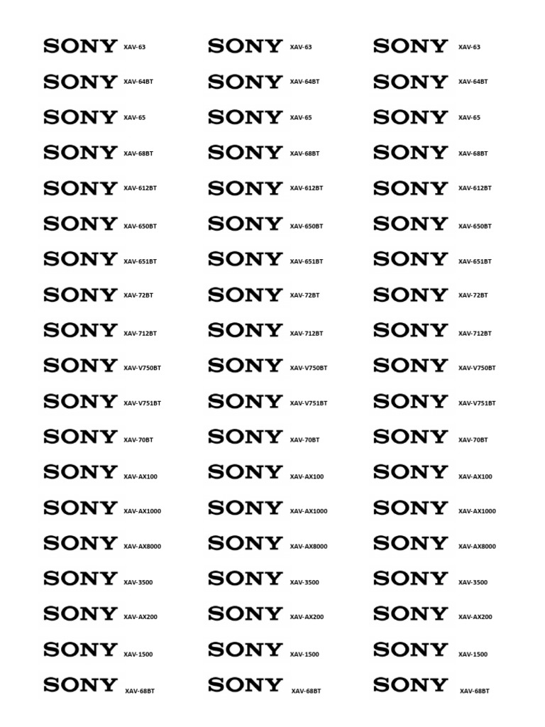 XAV Series Model List | PDF
