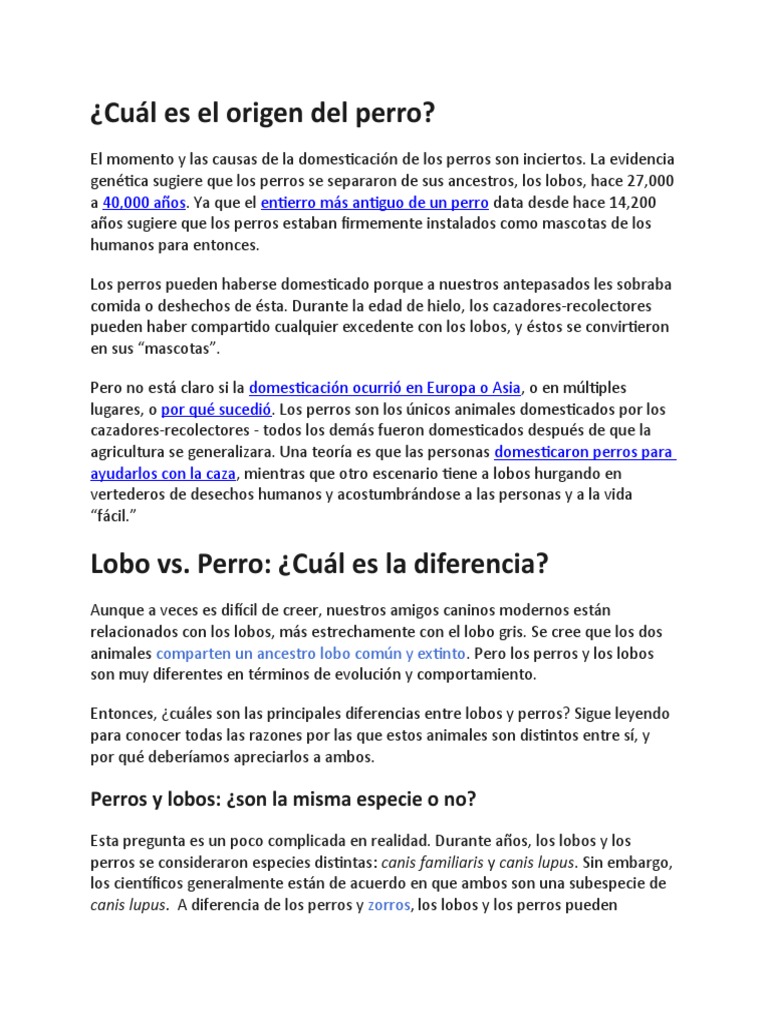 Origen Del Perro | PDF | Domesticación | del perro