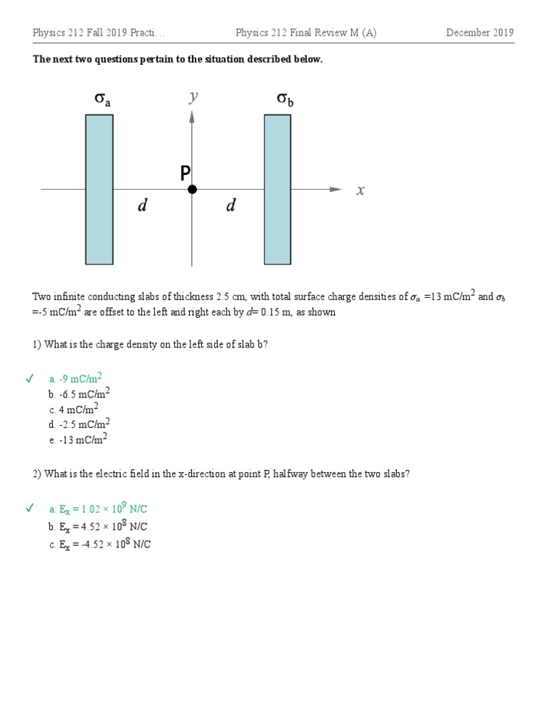 PHYS 212 Answers | PDF | Capacitor | Polarization (Waves)