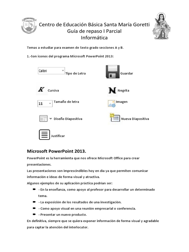 Guia de Estudio 1er Parcial de Sexto Grado A y B | PDF