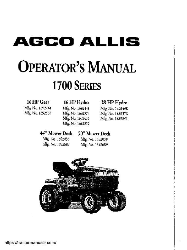 AGCO Allis 1700 Parts Manual | PDF