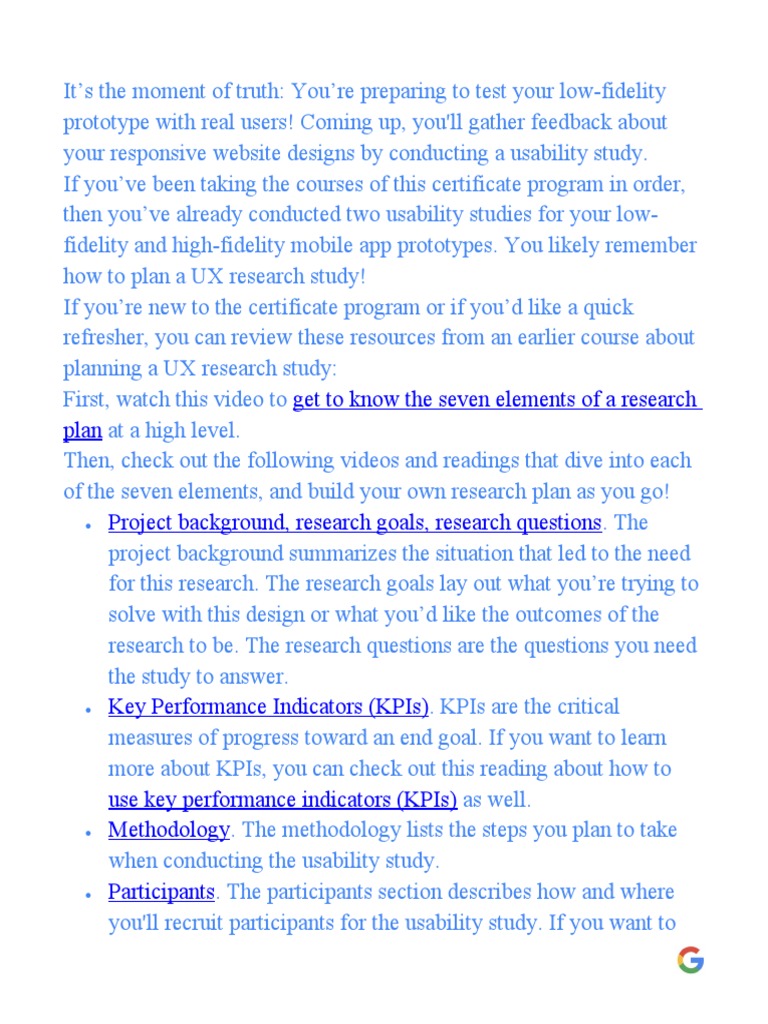 Planning A UX Research Study | PDF | Usability | User Experience