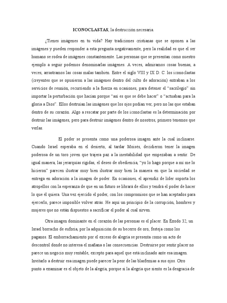 ICONOCLASTAS Ensayo | PDF