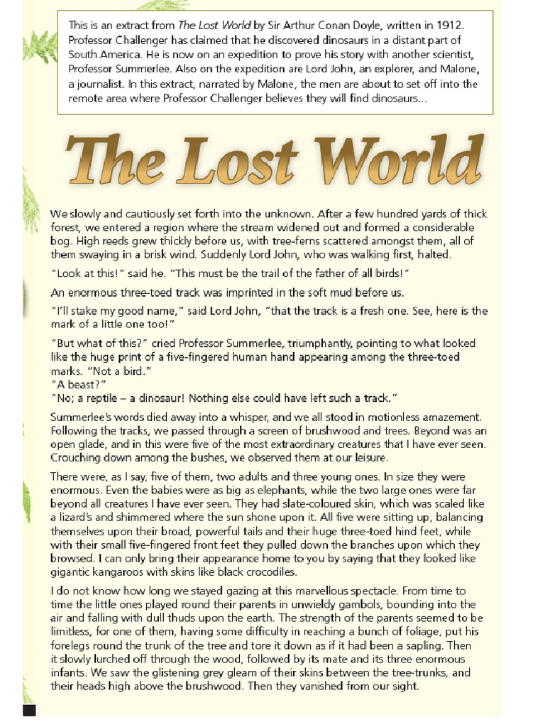 Comprehension - The Lost World Text | PDF