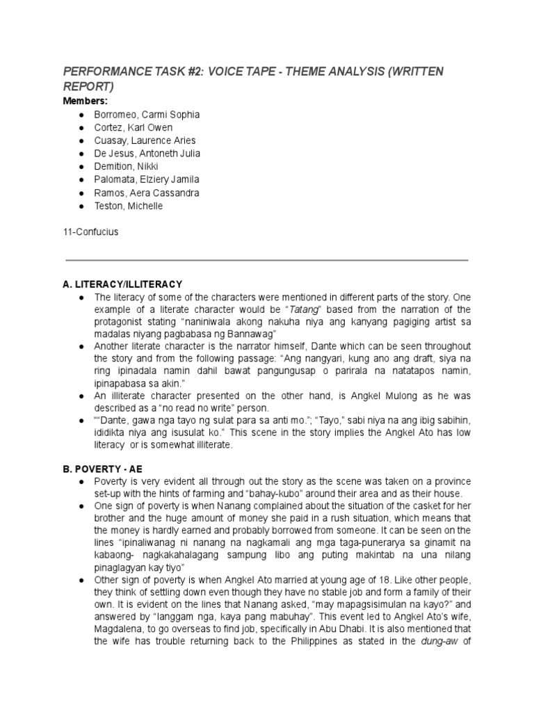 (21st) - Voice Tape - Written Analysis | PDF