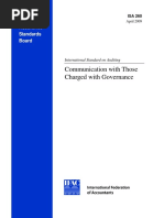 SA 260: Governance Communication in Audits | PDF | Audit | Auditor's Report