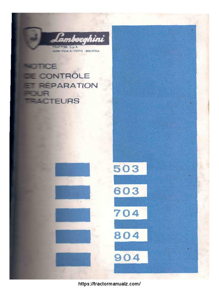 Lamborghini 503 603 704 804 904 Service Repair Manual | PDF