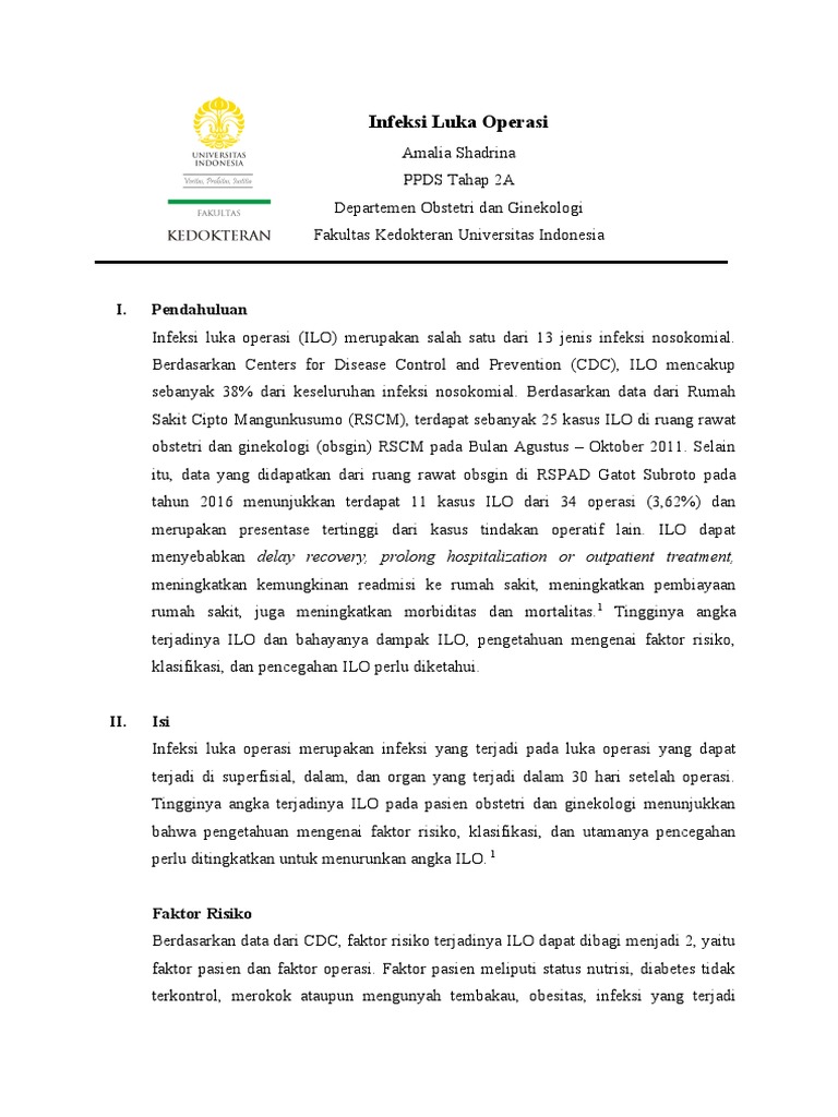 Rev Infeksi Luka Operasi 200120 | PDF