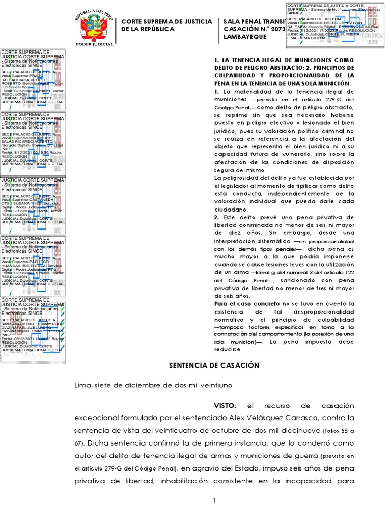 Delito de Tenencia Ilegal de Municiones - Delito de Pelgro Abstracto ...