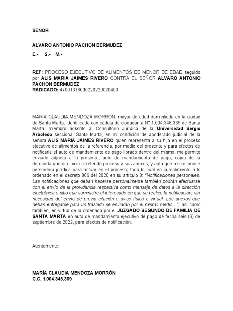 carta remisoria ALIS MARIA JAIMES | PDF