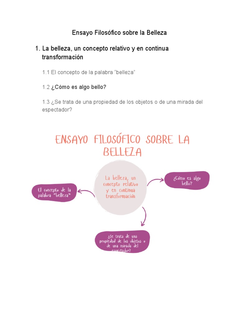 Esquema de Ensayo Filosófico Sobre La Belleza | PDF