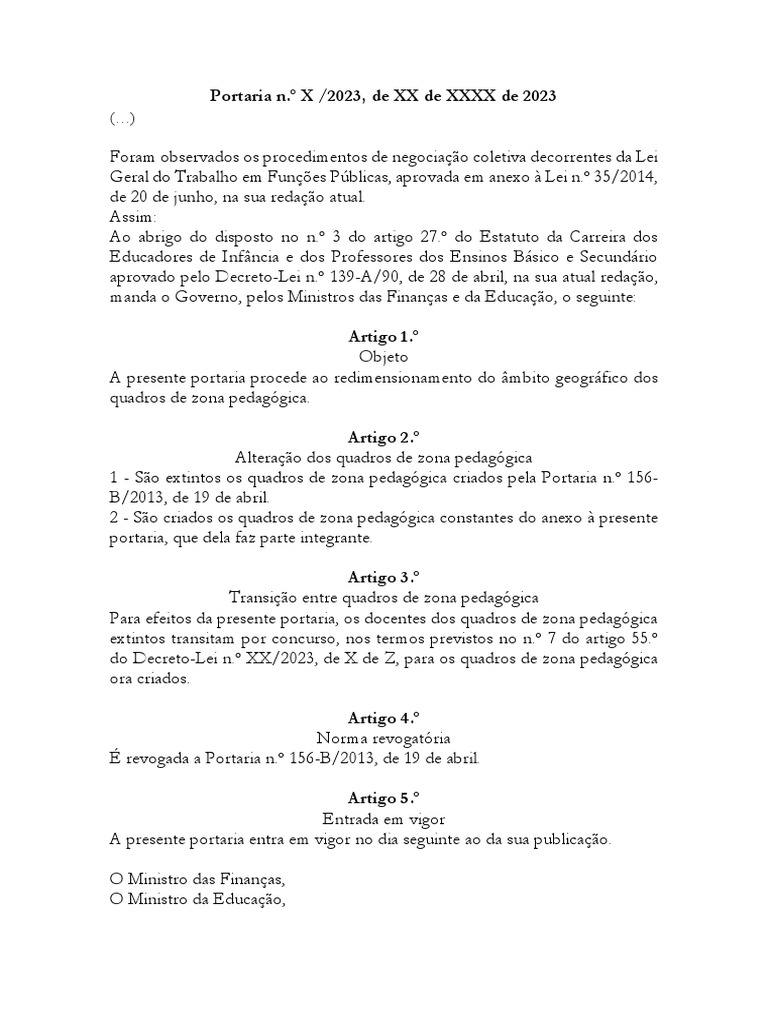 Portaria Novos QZP - 2023 02 14 | PDF