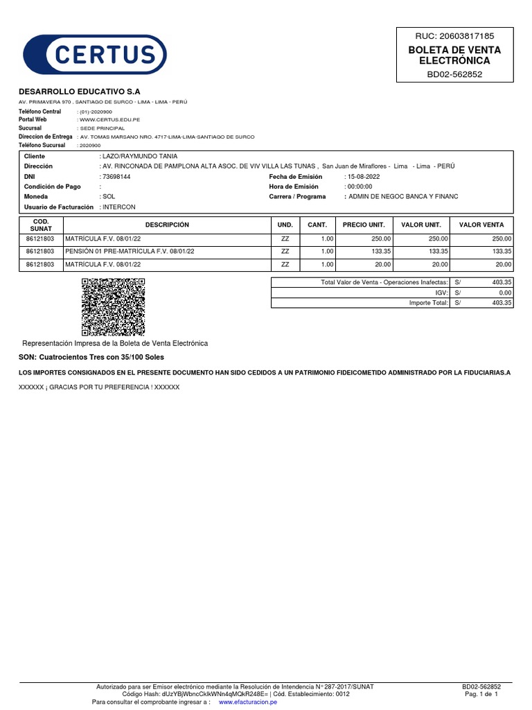 Cer Matric Ula | PDF