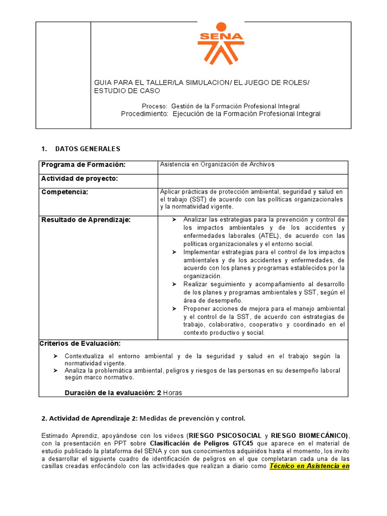 Guia para El Taller/La Simulacion/ El Juego de Roles/ Estudio de Caso ...