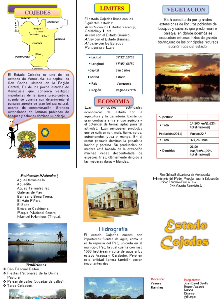 Triptico Nuevo Estado Cojedes | PDF | Agricultura