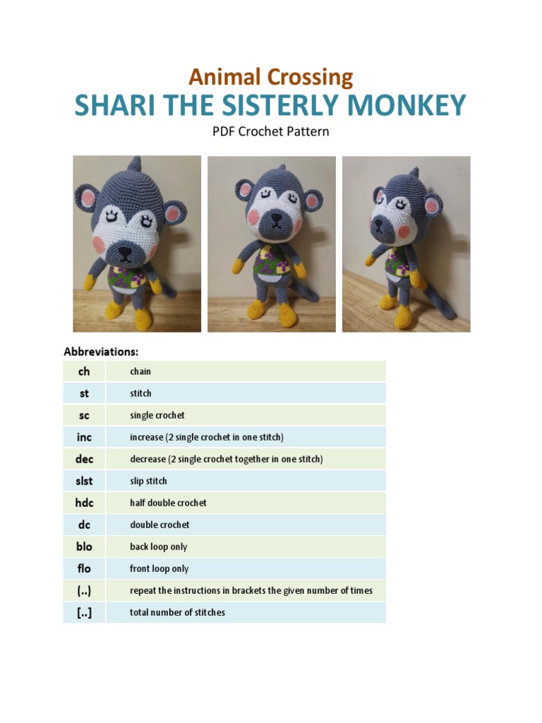 SHARI_ACNH_PATTERN_ENGLISH | PDF | Crochet | Embroidery