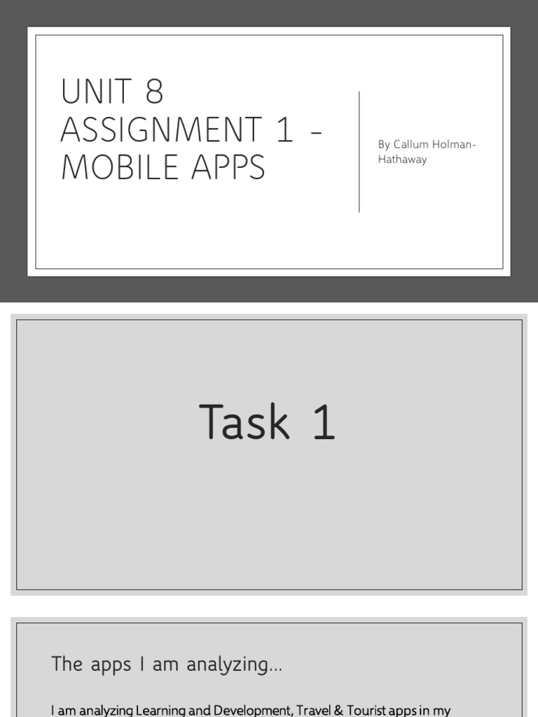 Assignment - Unit 8 Uses and Features of Mobile Apps - Callum Holman ...