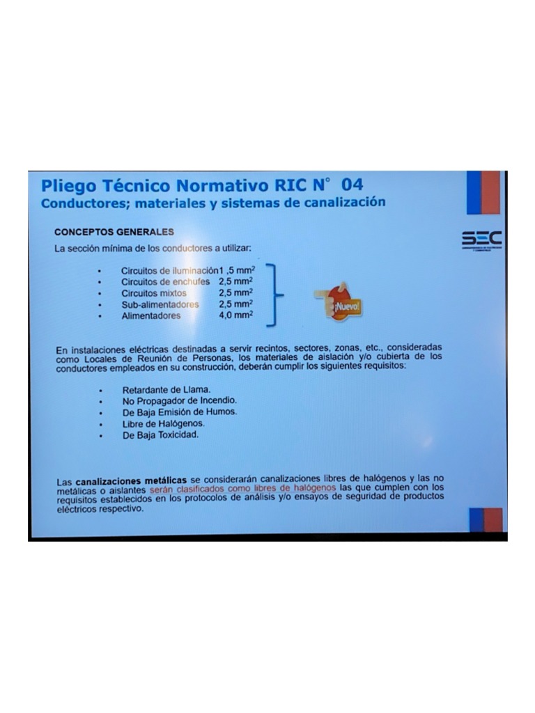 Pliego Técnico Normativo RIC #04 | PDF