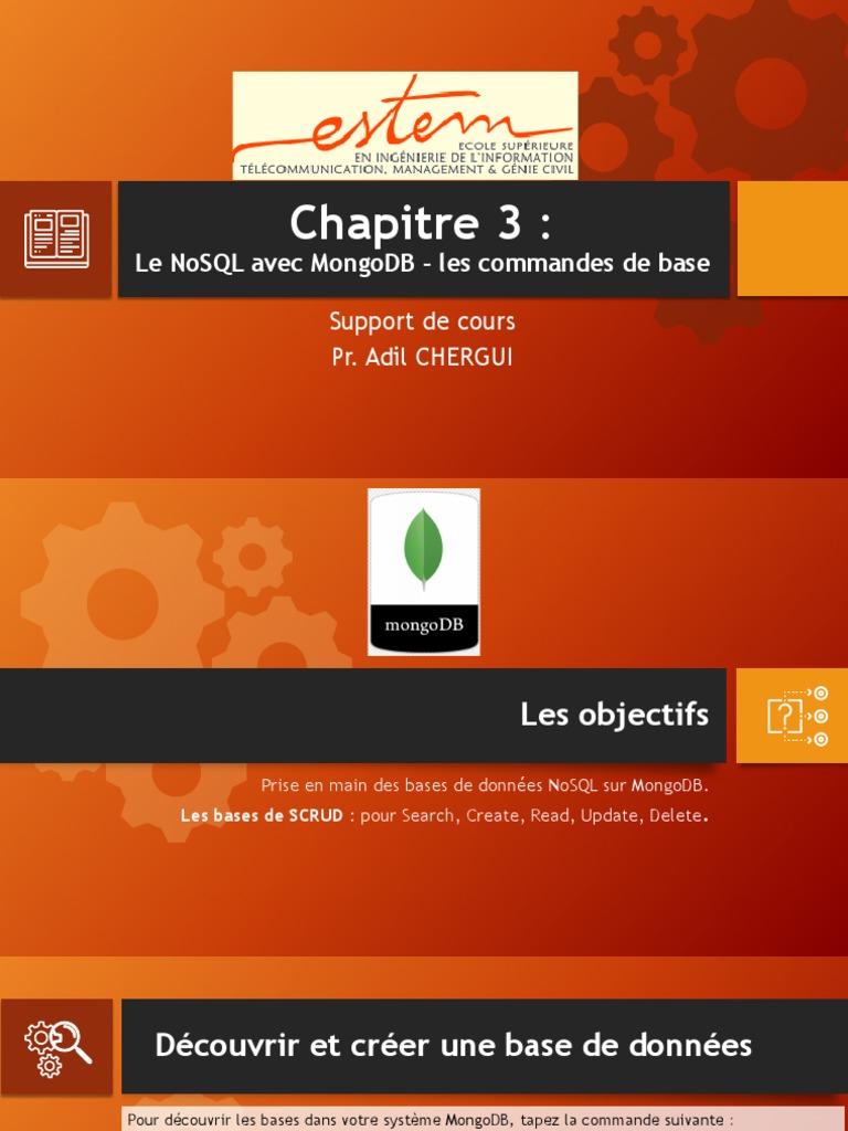 Chapitre 3 - Le NoSQL Avec MongoDB - Les Commandes de Base | PDF | MongoDB | Informatique