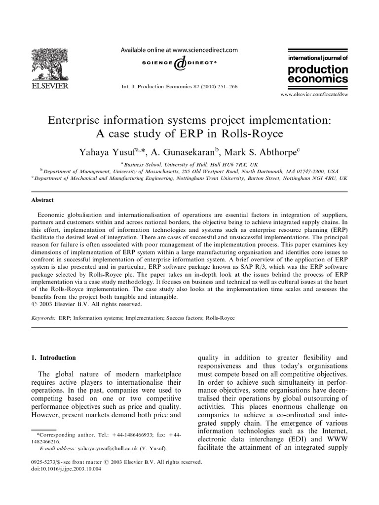 Enterprise - Information - Rolls Royce | PDF | Enterprise Resource ...