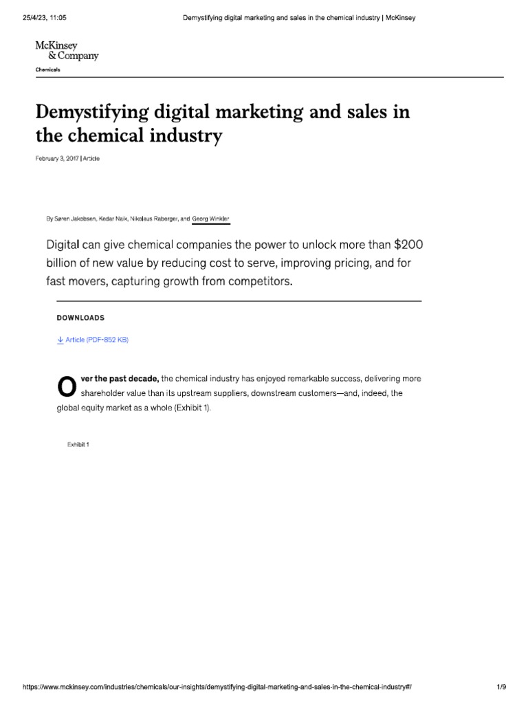 Digital Transformation in the Chemical Industry | PDF