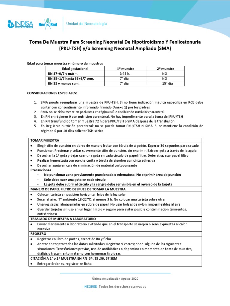 FLUJOGRAMA PARA TOMA Y MANEJO DE PKU TSH Ó SMA 3 1 | PDF | Causas de la muerte | Cuidado de la salud