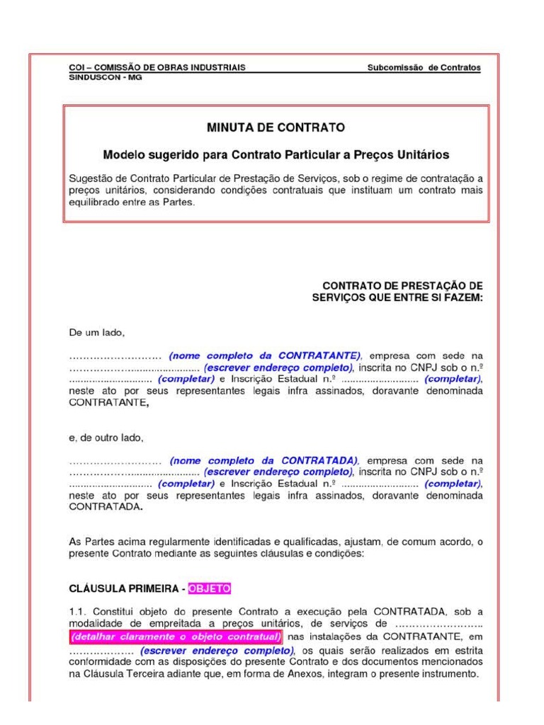 Exemplo de Minuta | PDF