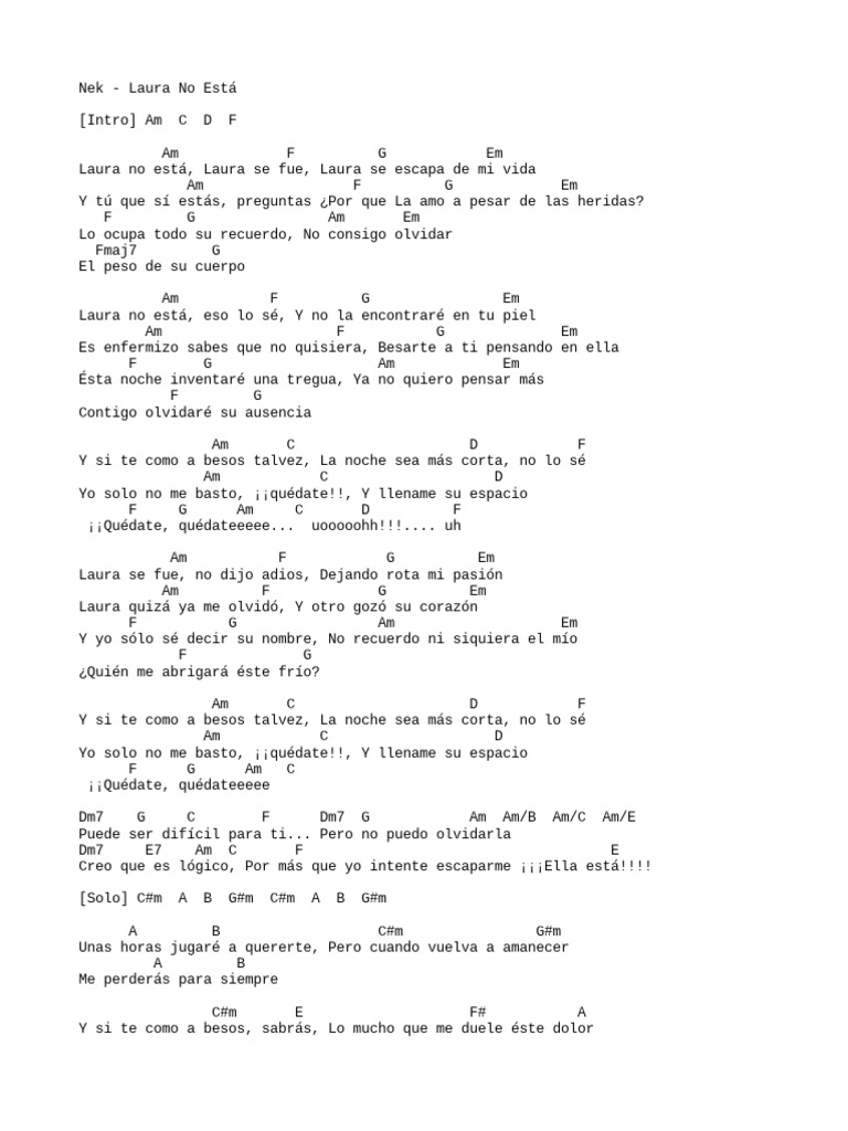 Nek - Laura No Está | PDF