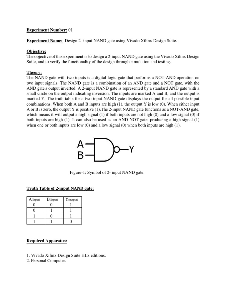 2 Input Nand Gate | PDF | Logic Gate | Vhdl