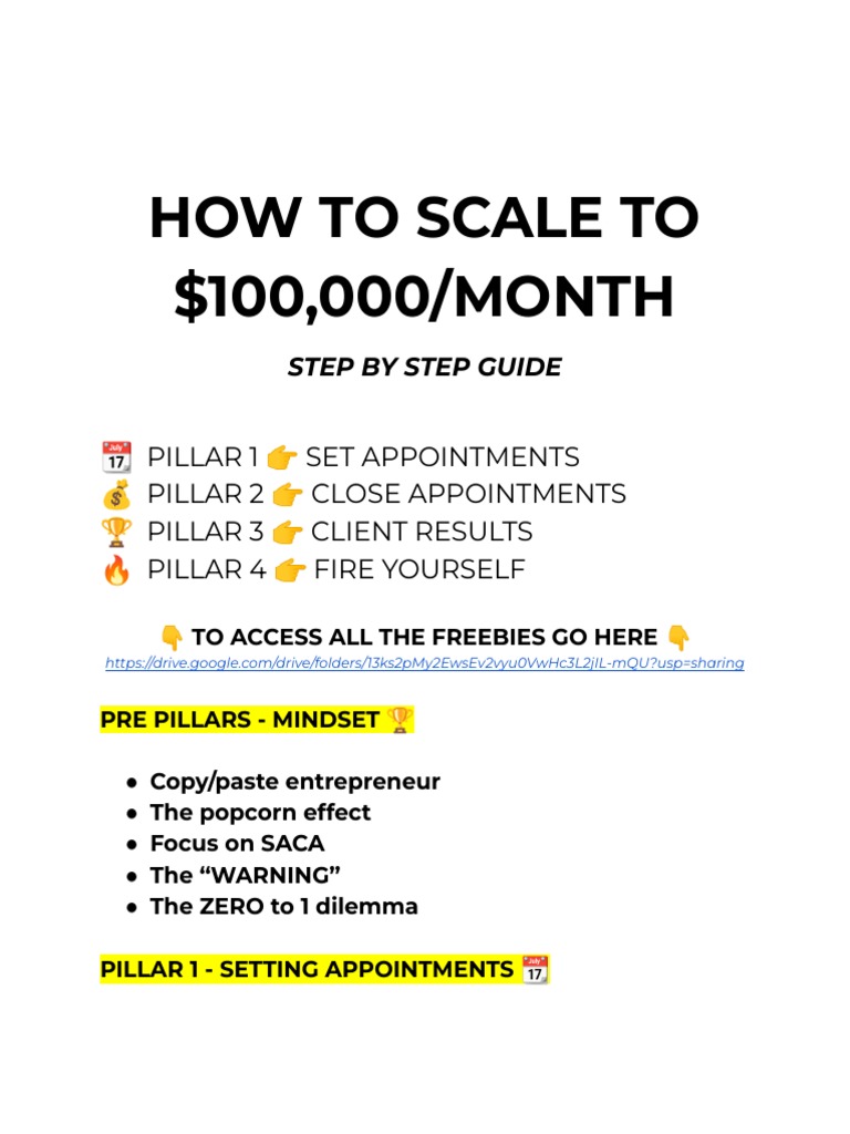 $100K - Month Agency (STEP BY STEP GUIDE) | PDF | Business | Marketing