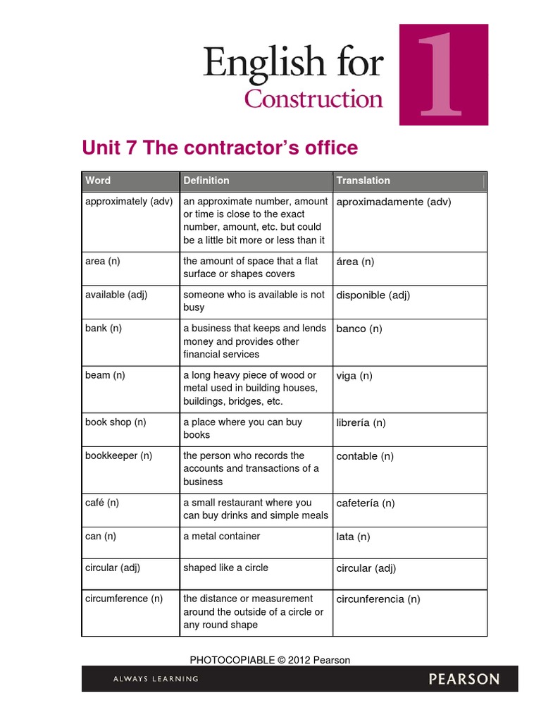 Construction 1 Spanish Unit 7 | PDF | Triangle | Length