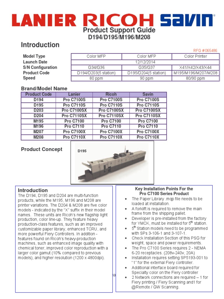 Product Support Guide: D194/D195/M196/M208 | PDF | Manufactured Goods ...
