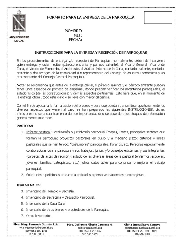 Instructivo y Acta de Entrega 1 | PDF