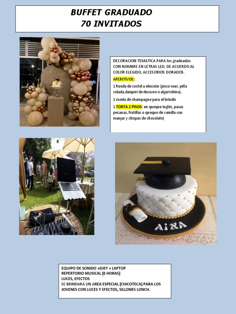 Buffet 70 Invitados Graduacion | PDF