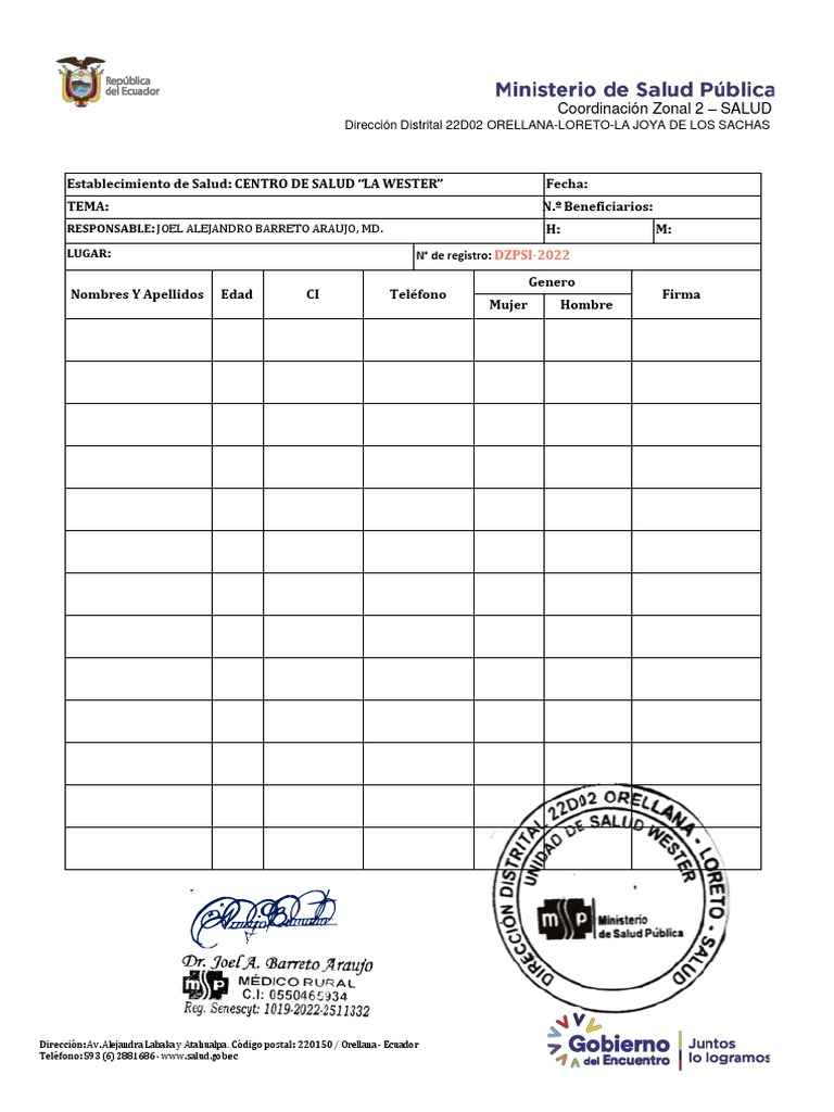 Personal - Registro de Firmas Promocion Actualizado - Definitivo | PDF