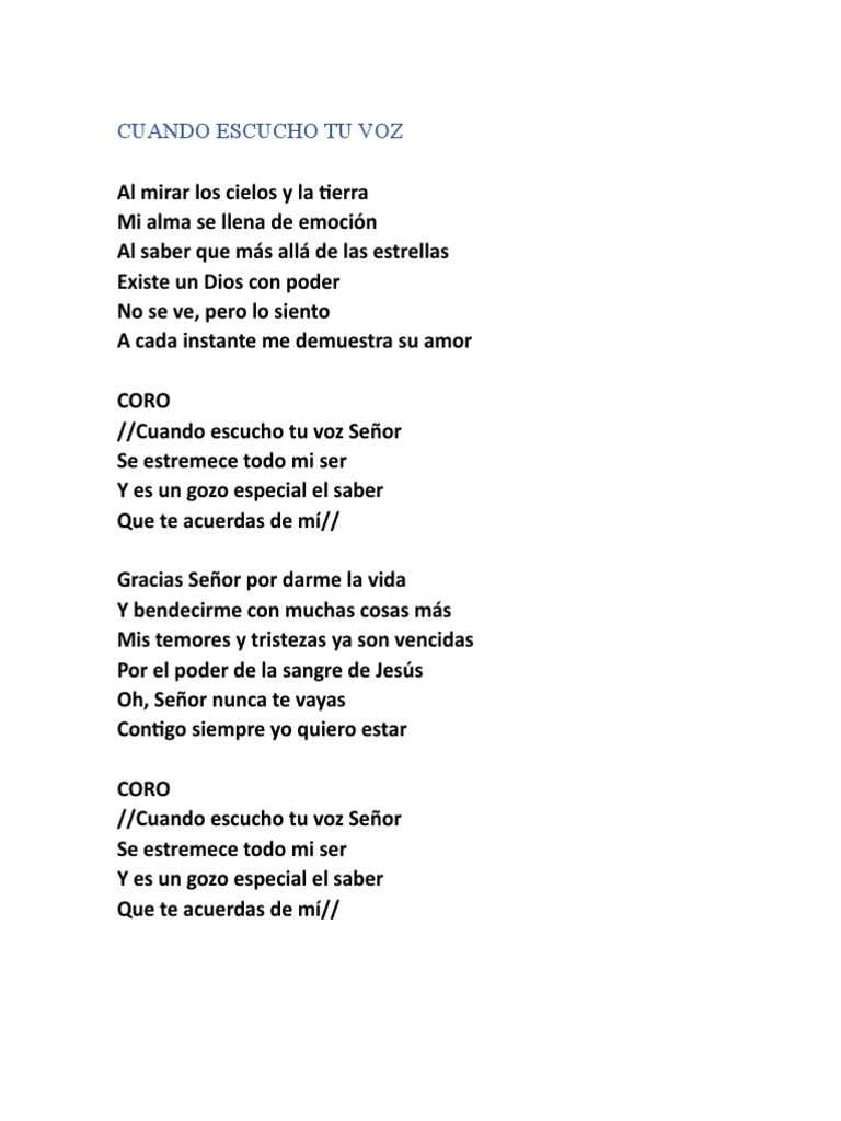 Cuando Escucho Tu Voz | PDF