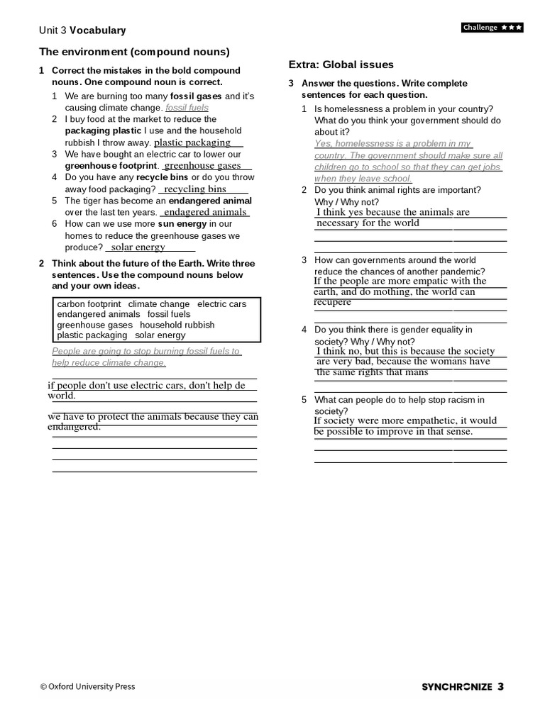 Vocabulary for Environmental Awareness | PDF | Climate Change ...