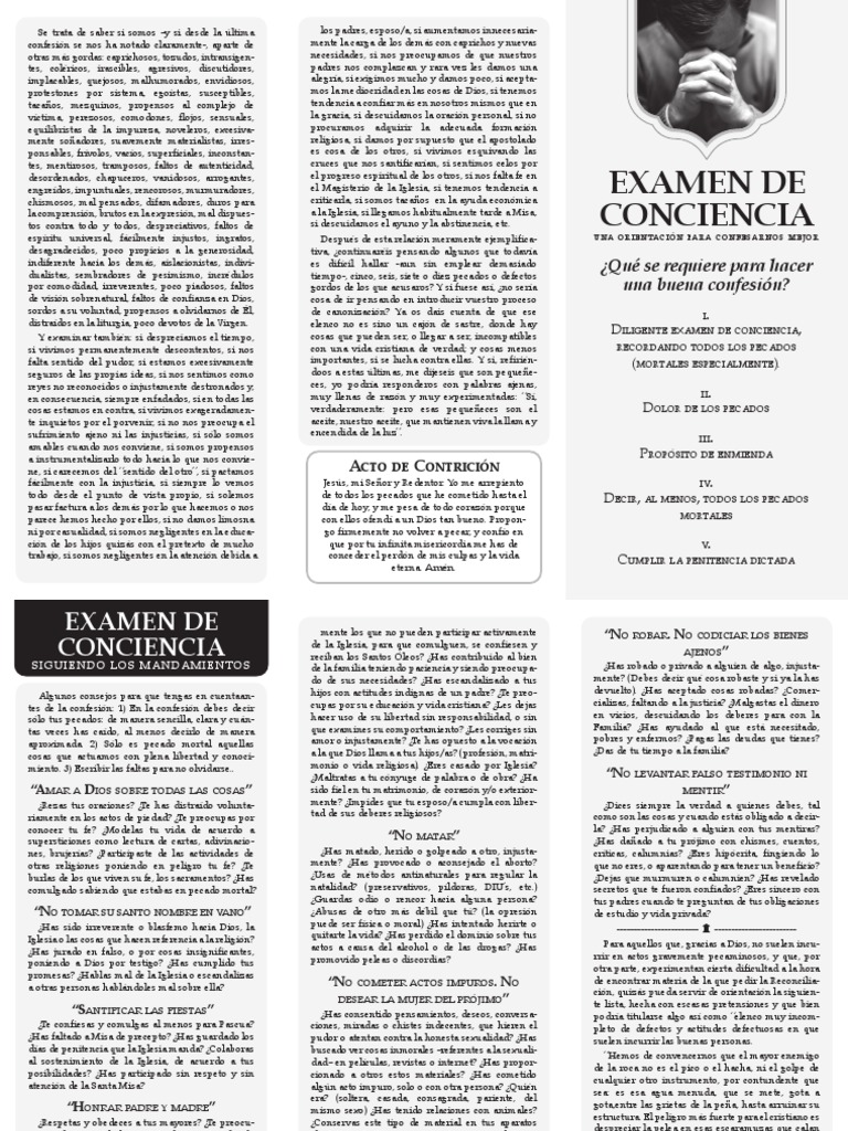 Triptico Examen de Conciencia IVE | PDF | Pecado | Amor
