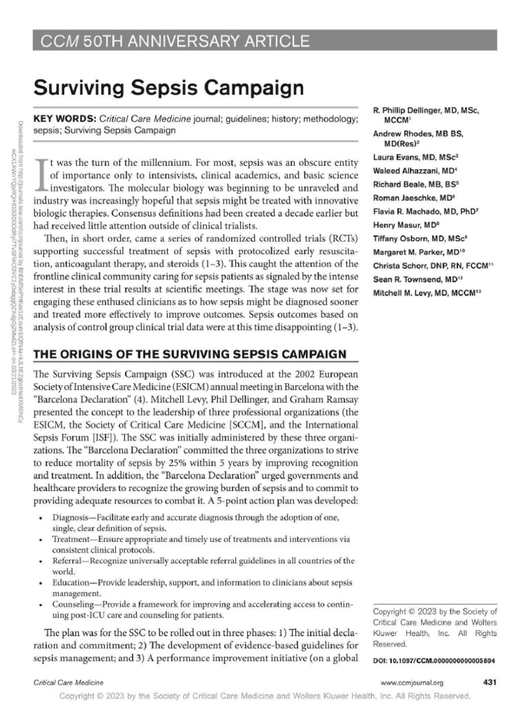 Art Ioana Critical Sepsis Campaign | PDF | Sepsis | Intensive Care Medicine