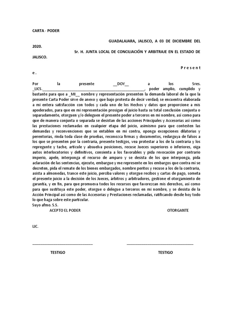 Carta Poder Laboral.. | PDF | Justicia | Crimen y violencia