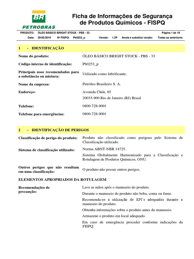 Sic 1755-2023 - Fispq Bright Stock 150 | Download grátis PDF | Química ...