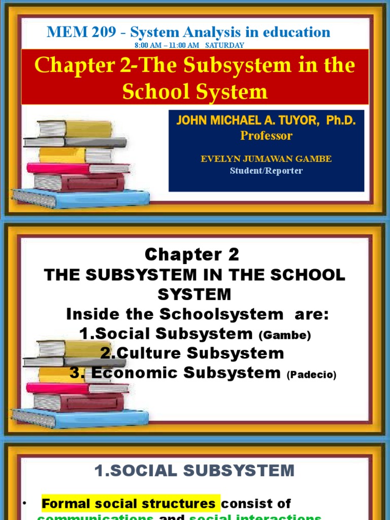 MEM 209-System Analysis in Education | PDF | System | Teachers